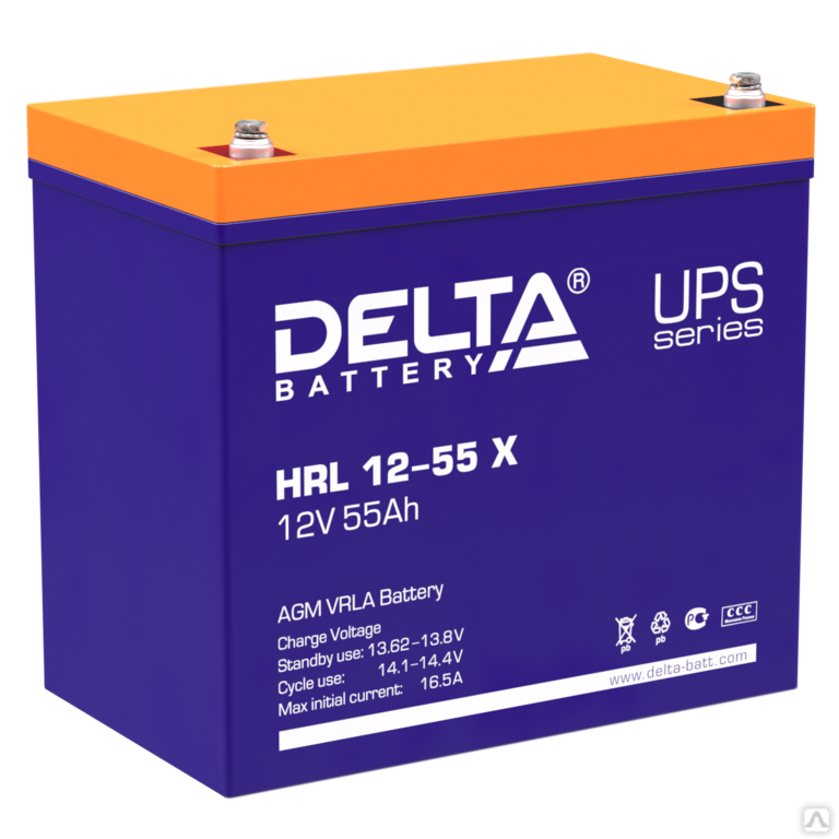 Delta HRL 12 - 55X Аккумулятор 12В - 55Ач, цена в Красноярске от ...